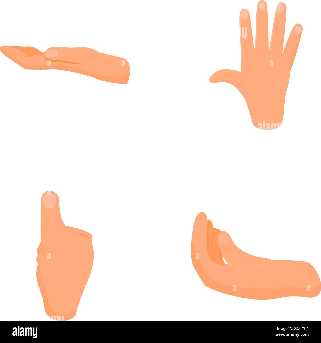Various gesture icons set cartoon vector. Gesture of human hand ...