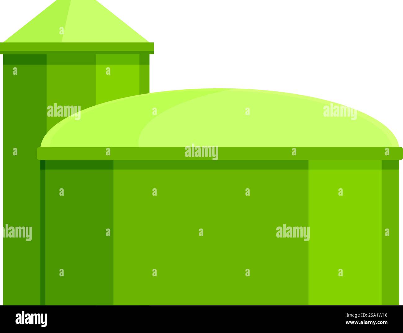 Biogas eco factory icon cartoon vector. Source organic power. Bio plant ...