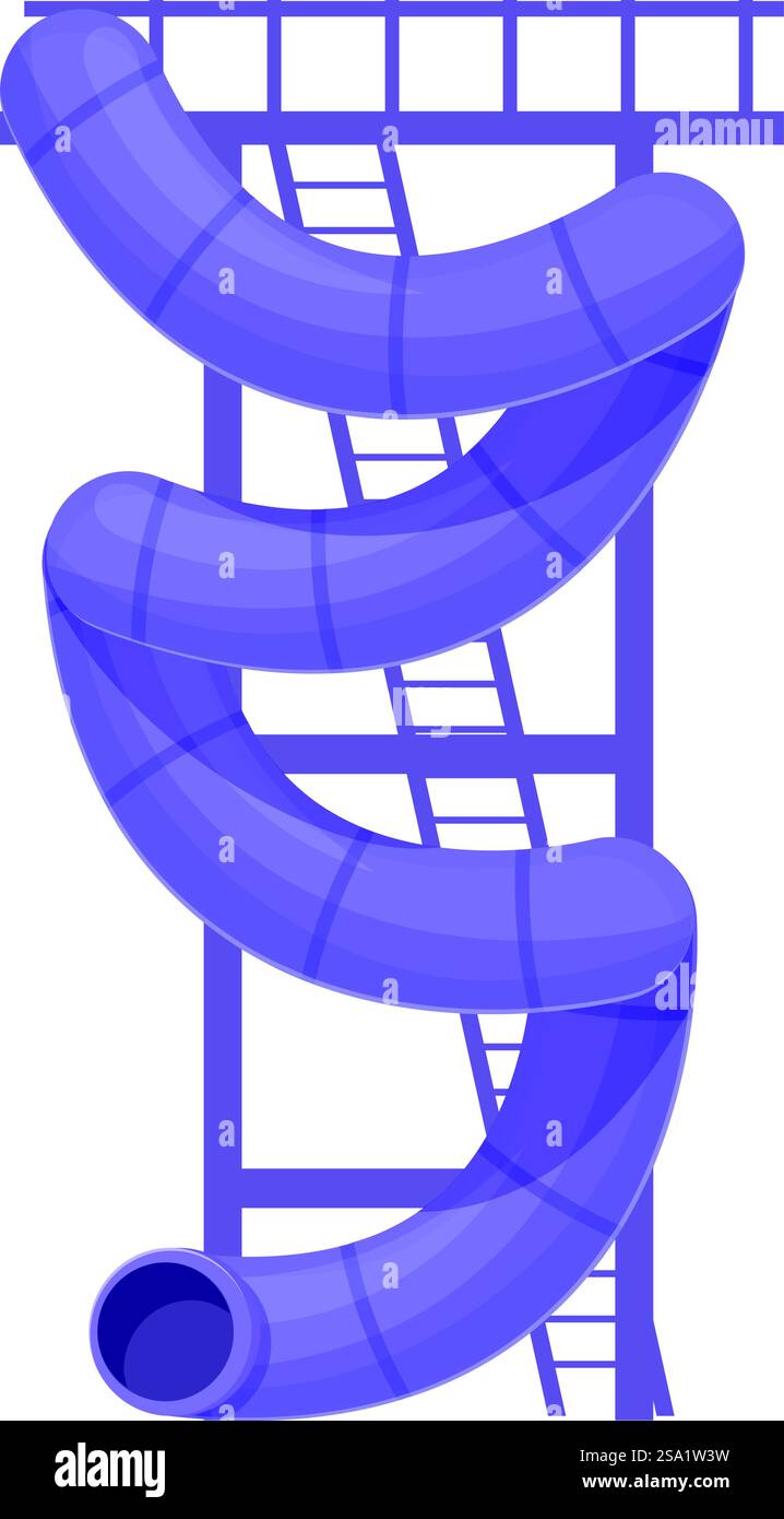 Violet water slide icon cartoon vector. Aquapark party. Summer fun ...