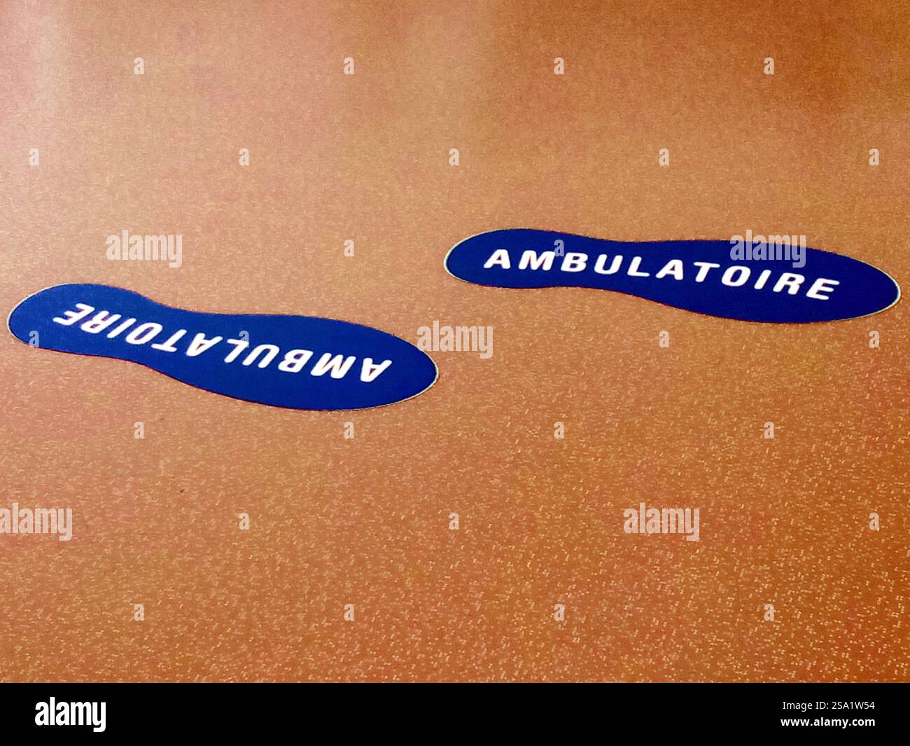 Floor markings to access the outpatient department of a hospital ...