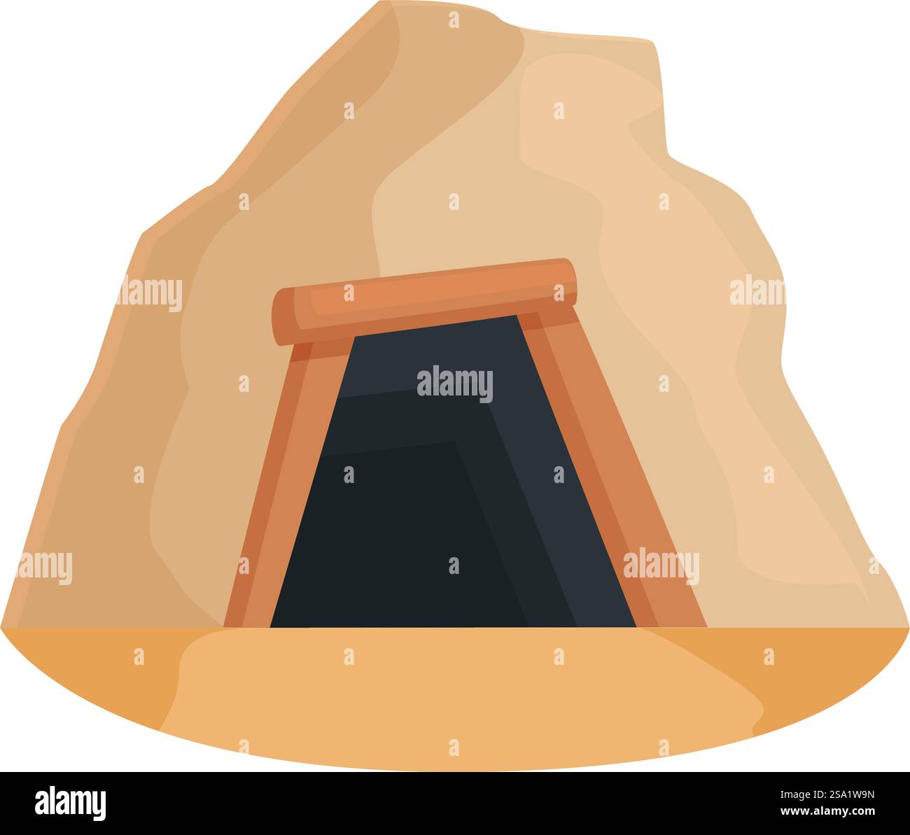 Mine factory icon cartoon vector. Coal mining. Extraction shaft plant ...