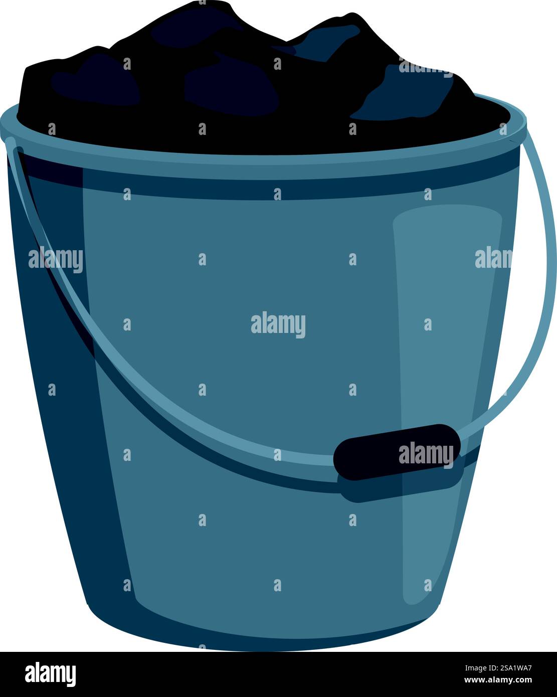 Full bucket of coal icon cartoon vector. Shaft plant. Fuel energy rock ...
