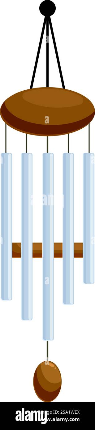 Hang wind chime icon cartoon vector. Vacation fair. Traditional painted ...