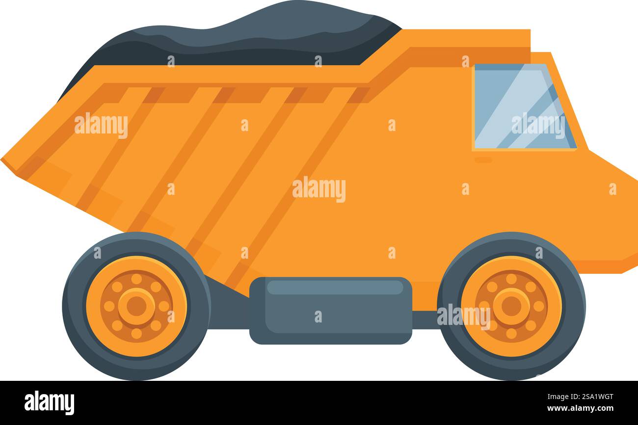 Mine dump truck icon cartoon vector. Cart trolley mine. Rock energy ...