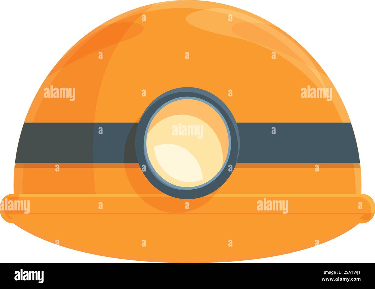 Mine worker helmet with light icon cartoon vector. Coal mining ...