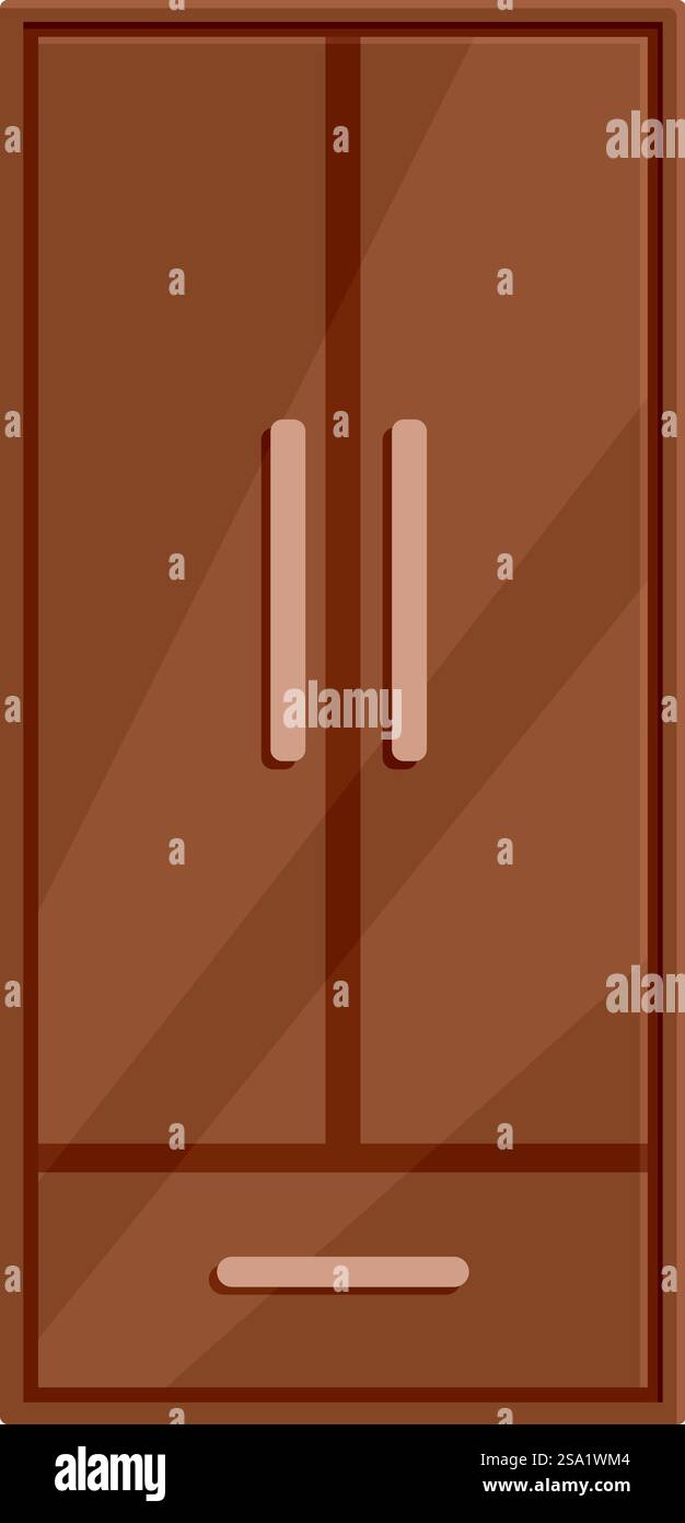 Cute wooden wardrobe icon cartoon vector. Wood shop room. Interior ...