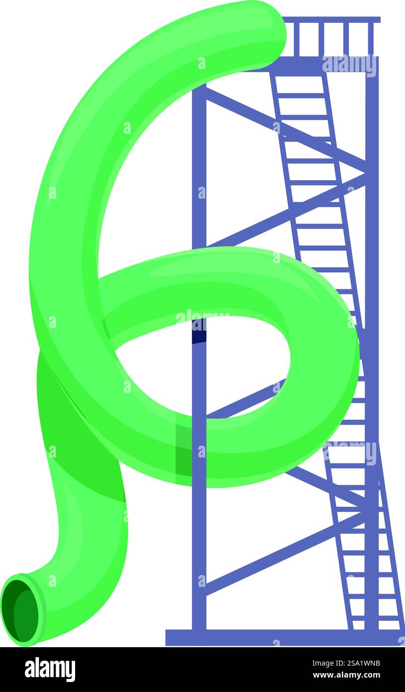 Playground water slide icon cartoon vector. Body surge. Play swim toy ...