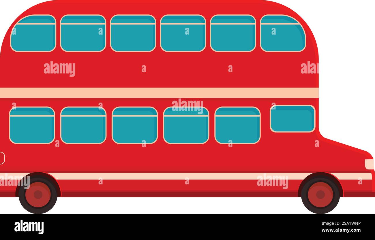 Visitor tourist red bus icon cartoon vector. London city. British ...