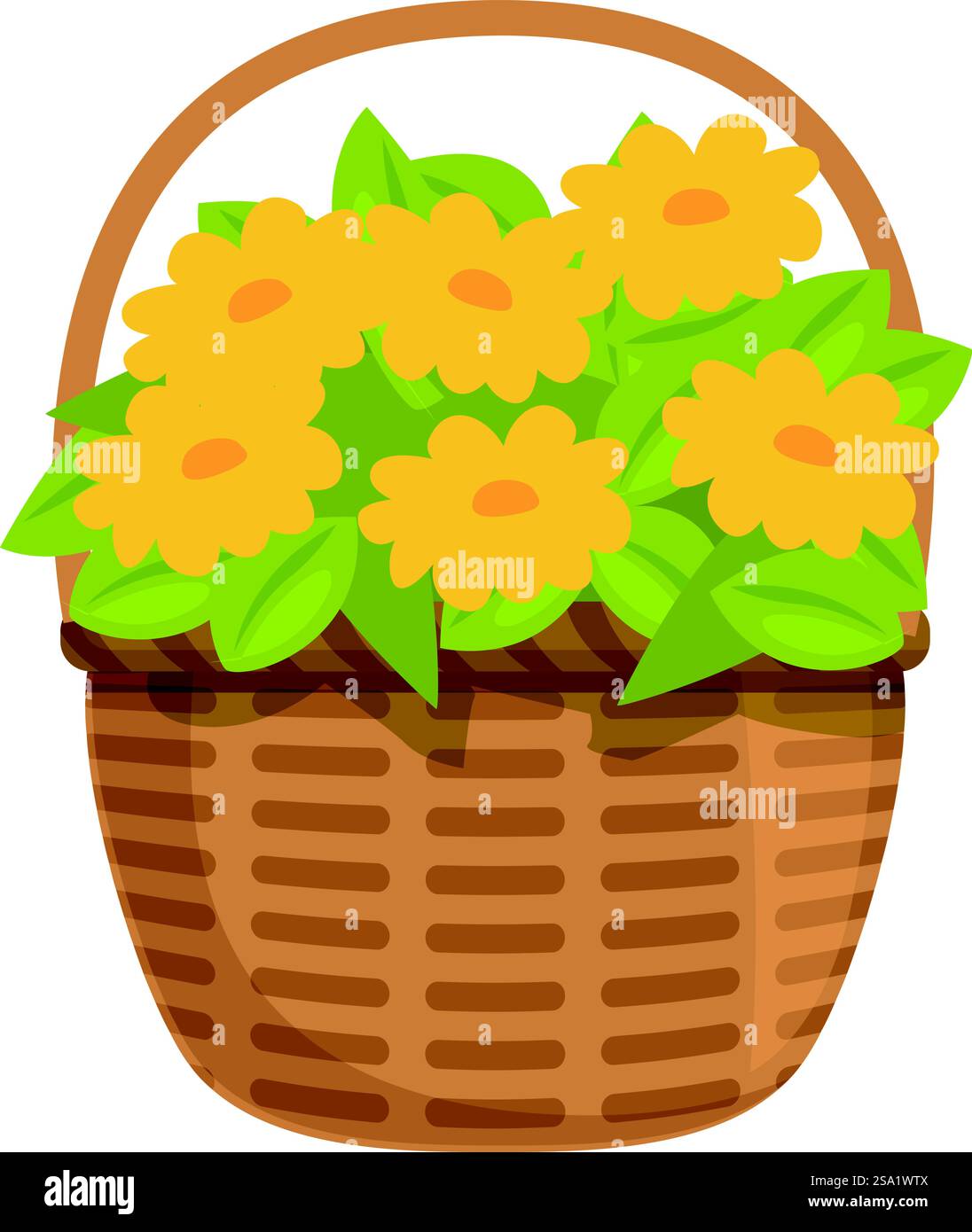 Garden flowers basket icon Stock Vector Images - Alamy