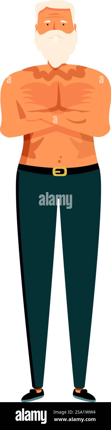 Empty body with tattoos icon cartoon vector. Humor person. Cute fan ...