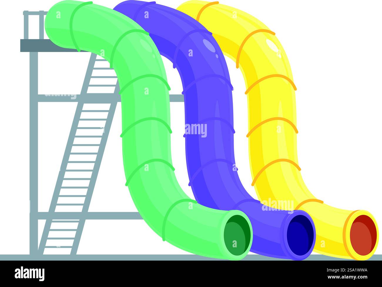 Summer time tube slide icon cartoon vector. Water party. Beach holiday ...