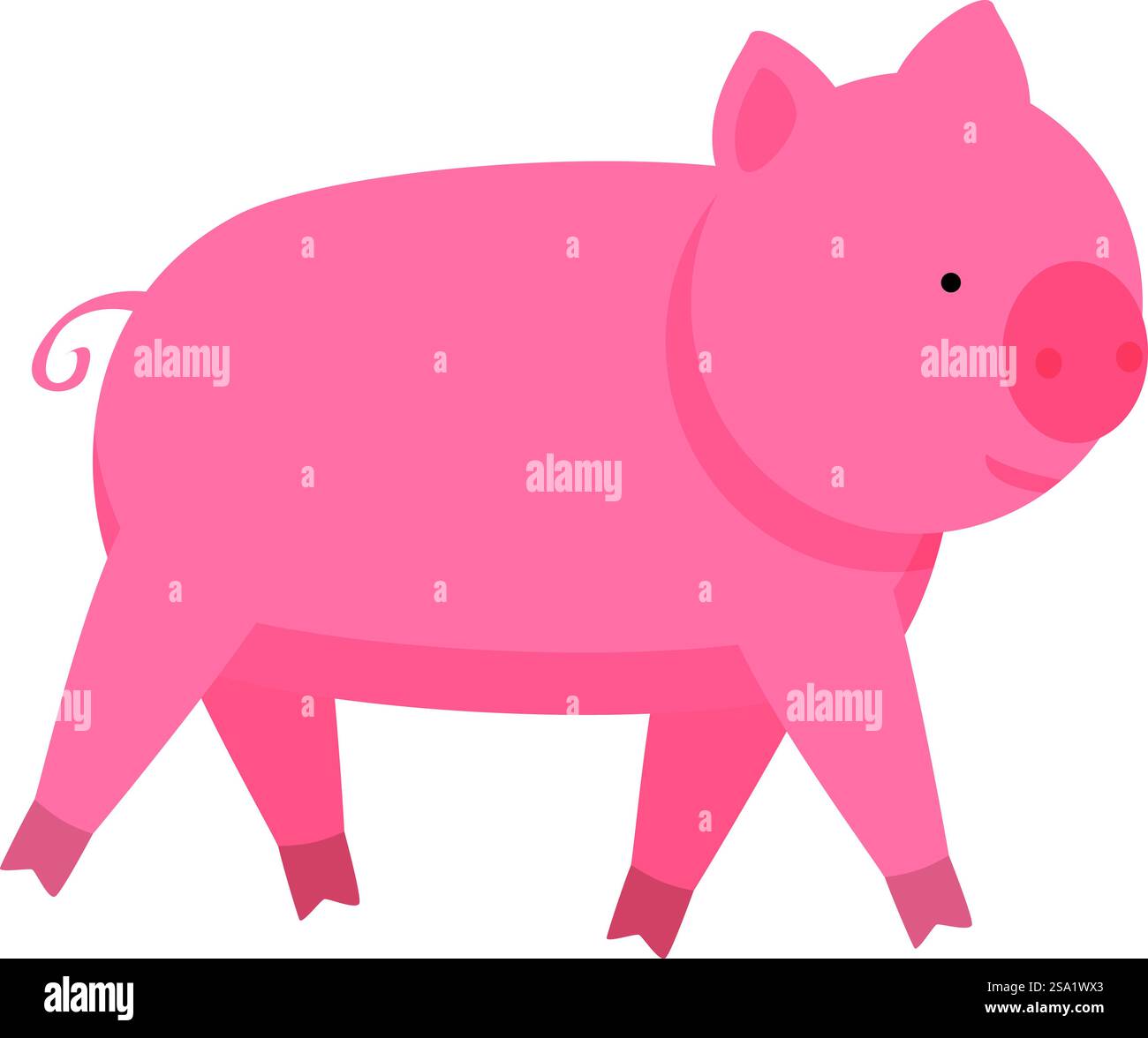 Pig animal icon cartoon vector. Farm domestic fence. Food nature health ...