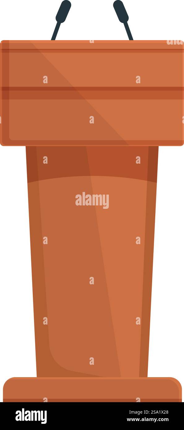 Election business tribune icon cartoon vector. Wood stage pulpit ...