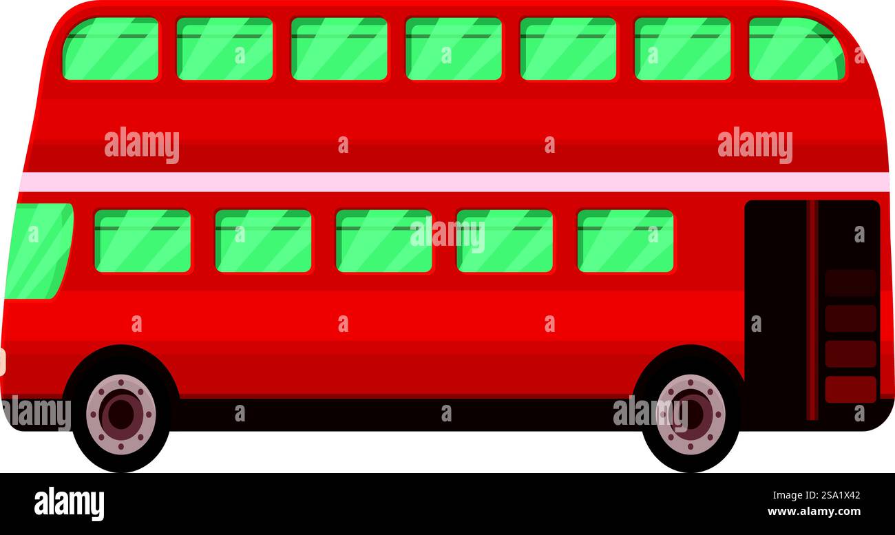 Stop red bus icon cartoon vector. England city. Tourist travel ...