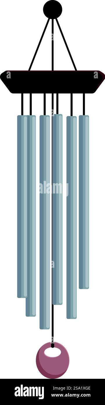 Wood wind chime icon cartoon vector. Hang japan morning. Glory cool ...