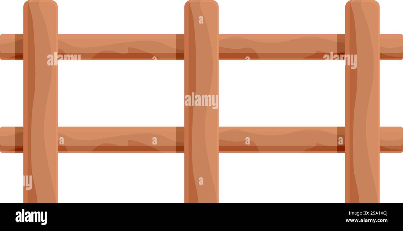 Wooden farm fence icon cartoon vector. Food protection. Domestic ...