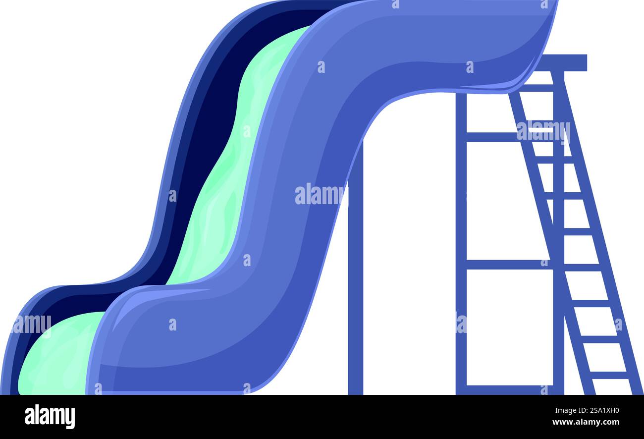 Small water slide icon cartoon vector. Play body air. Ocean summer ...