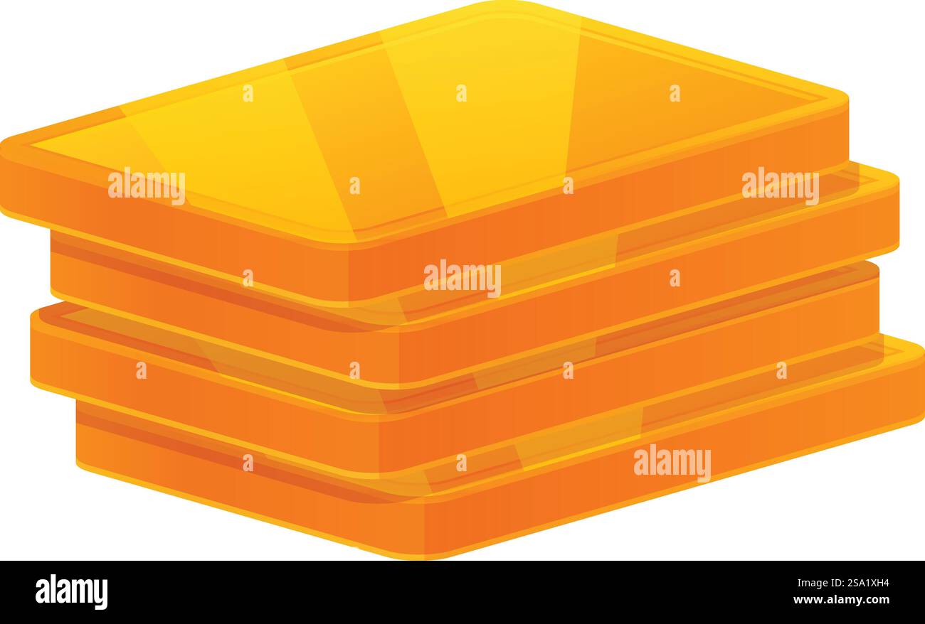 Ingot gold icon cartoon vector. Money gift happy. Treasure stack pile ...