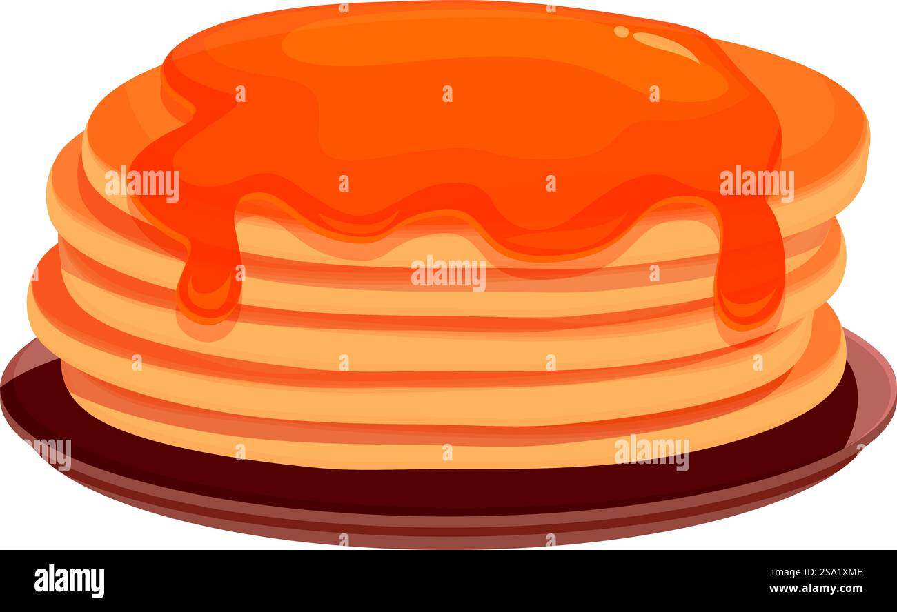 Diet pancakes product icon cartoon vector. Maple syrup. Market diet ...