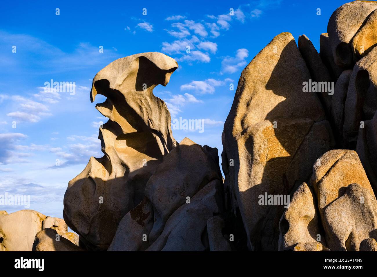 Bizarre granite rock formations in Val di Luna, Valle della Luna, on ...