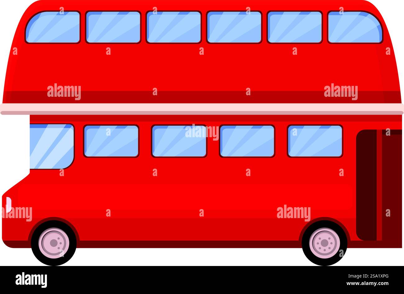Station red bus icon cartoon vector. Truck side decker. England tour ...
