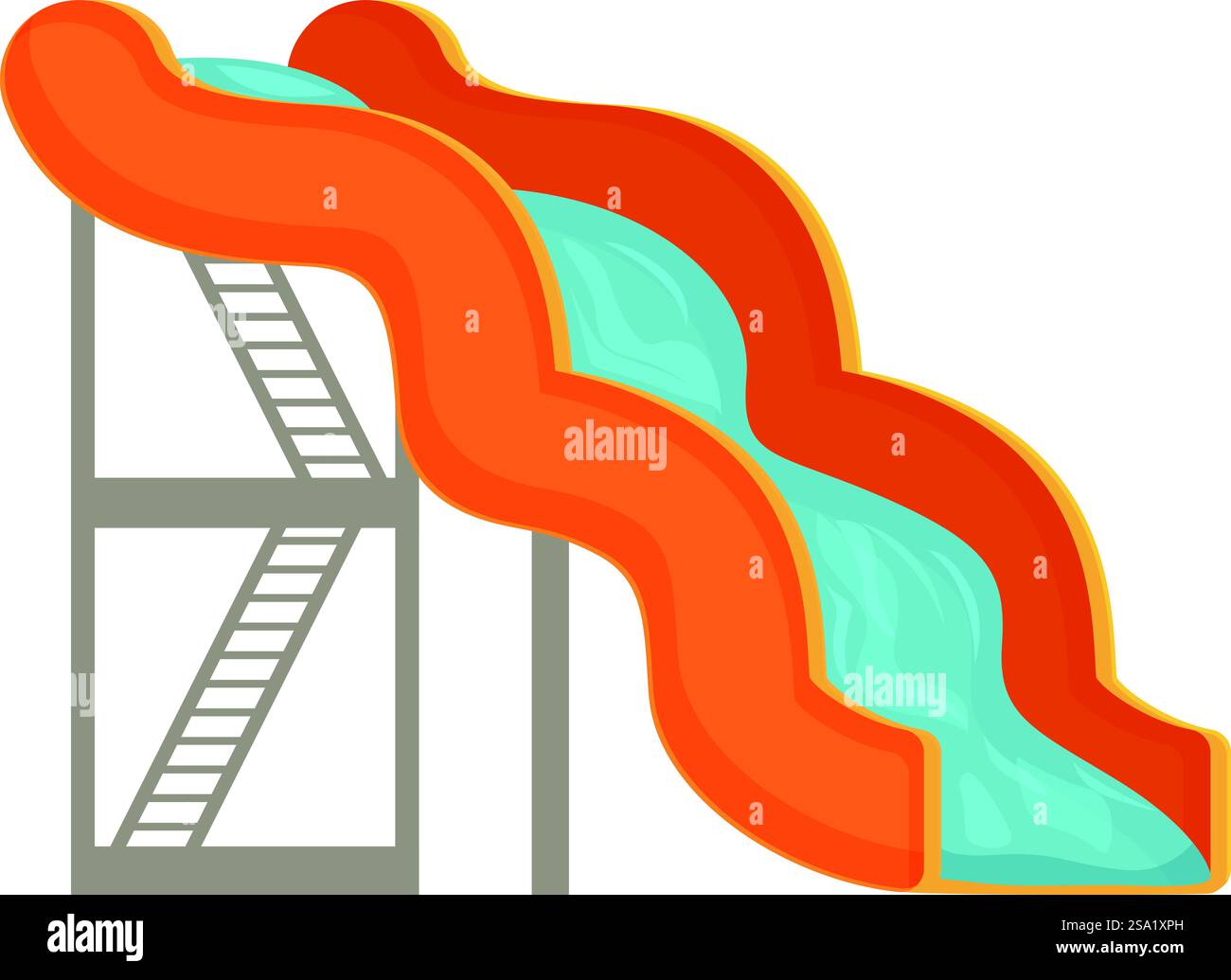 Wide water slide icon cartoon vector. Recreation fun. Summer party ...