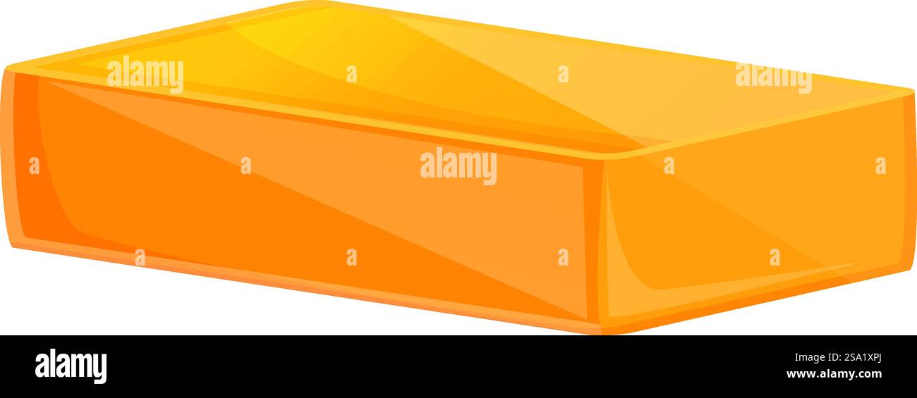 Golden brick icon cartoon vector. Ingot gold money. Treasure greeting ...