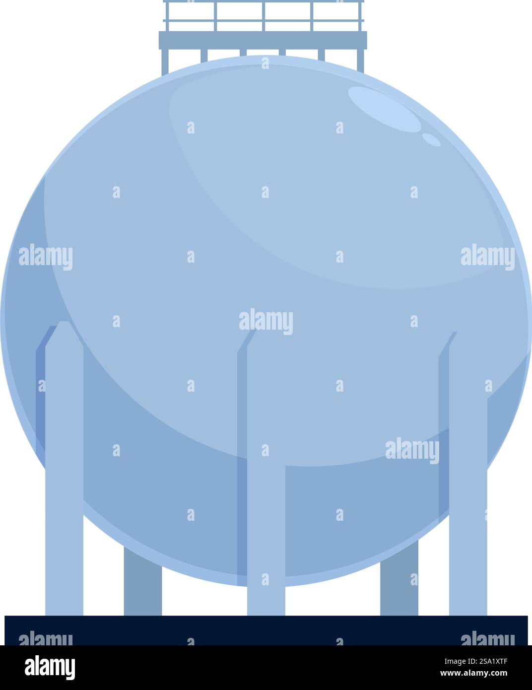 Round tank gas icon cartoon vector. Refinery platform. Plant fuel ...