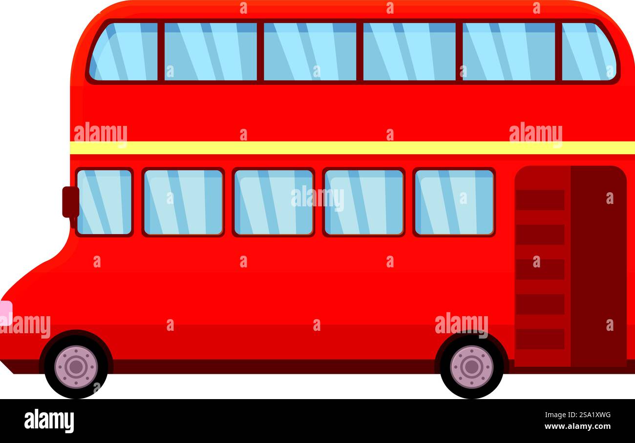 City red bus icon cartoon vector. Tourist traffic truck. England tour ...