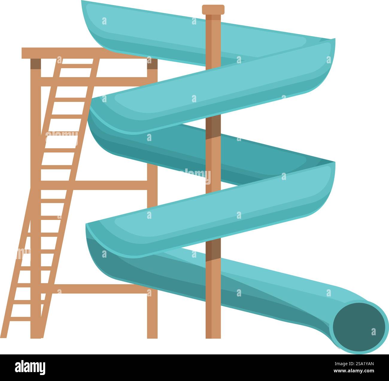 Swim water slide icon cartoon vector. Summer aquapark. Swim play toy ...