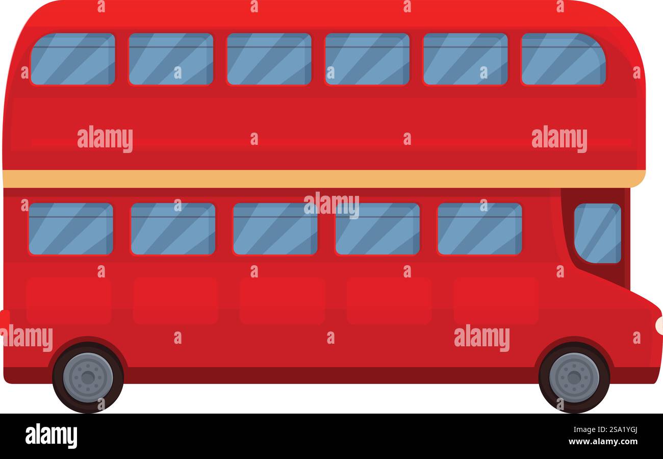 Tourist london bus icon cartoon vector. City deck truck. Door tourism ...