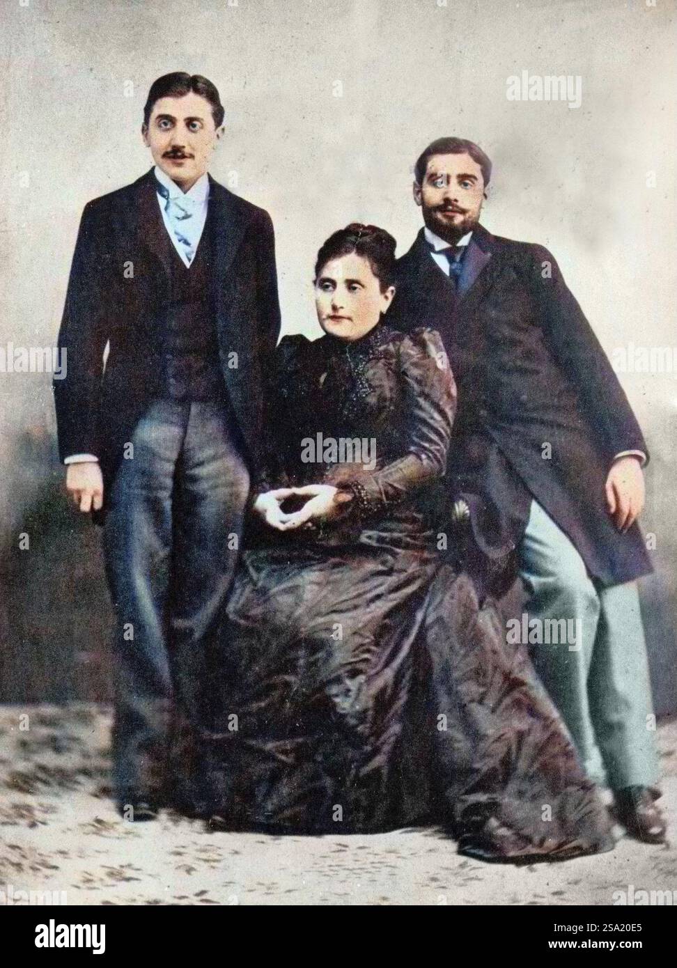 Marcel Proust (1871-1922) with his mother Jeanne and his brother Robert ...