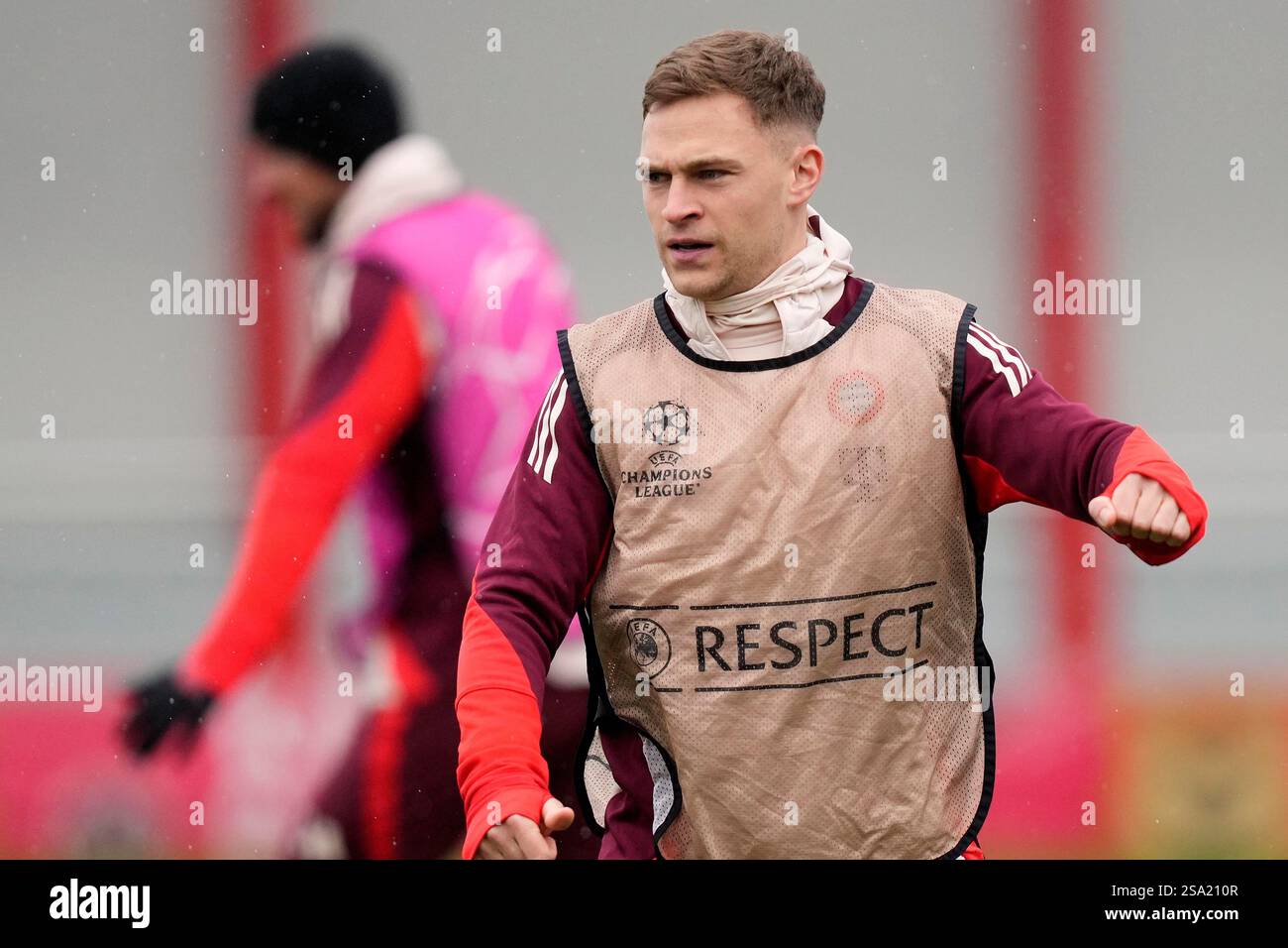 Bayern's Joshua Kimmich warms up during a training session in Munich ...