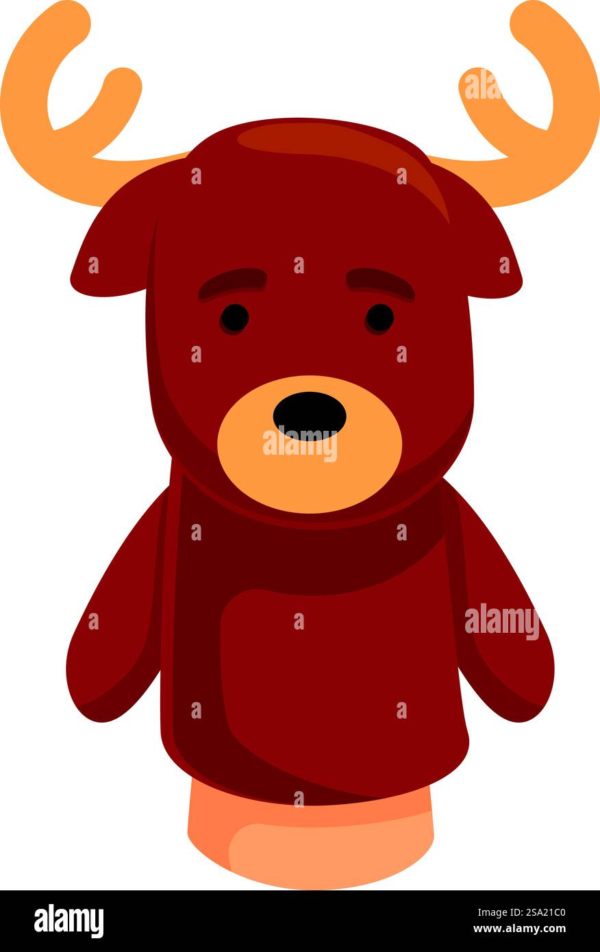 Deer puppet toy icon cartoon vector. Funny animal. Stage theatre doll ...