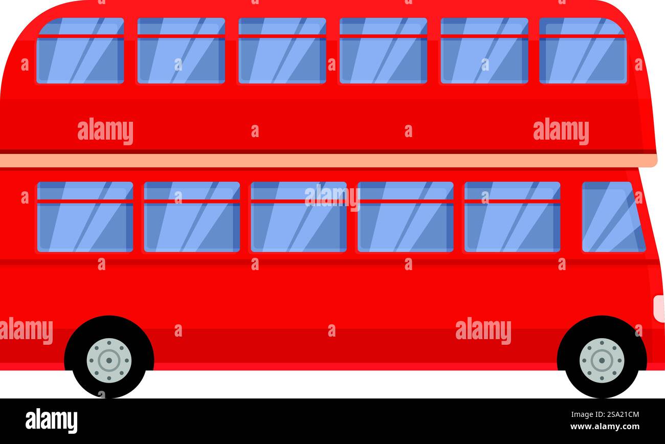 Excursion red bus icon cartoon vector. London station stop. Tourist ...