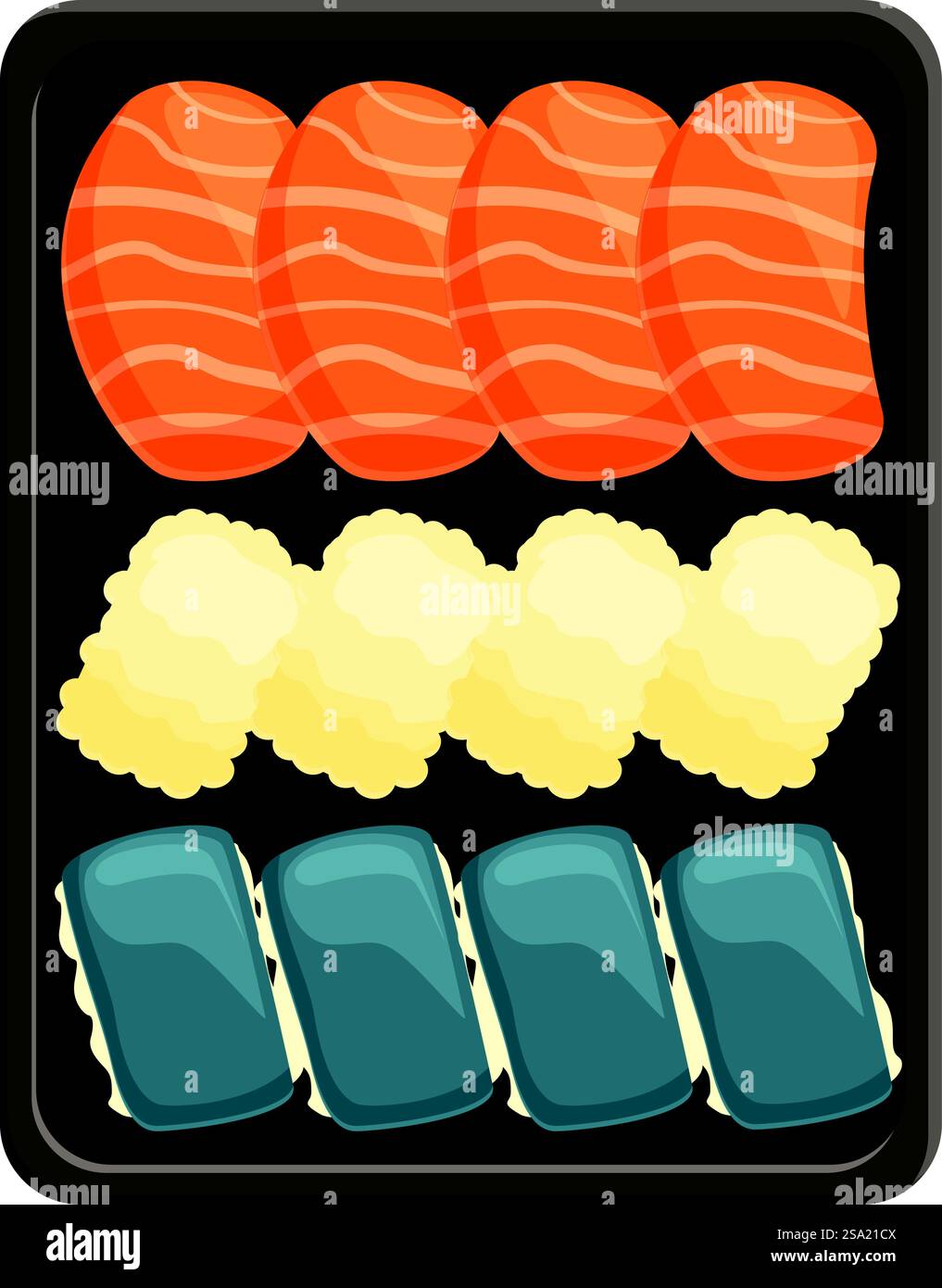 Different sushi box icon cartoon vector. Meal menu japan. Restaurant ...