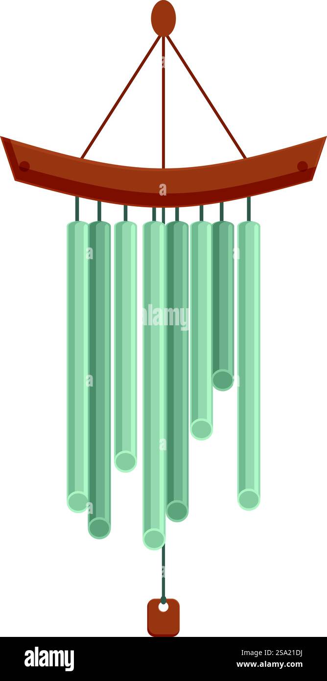 Bell wind chime icon cartoon vector. Asian hang decoration. Vacation ...