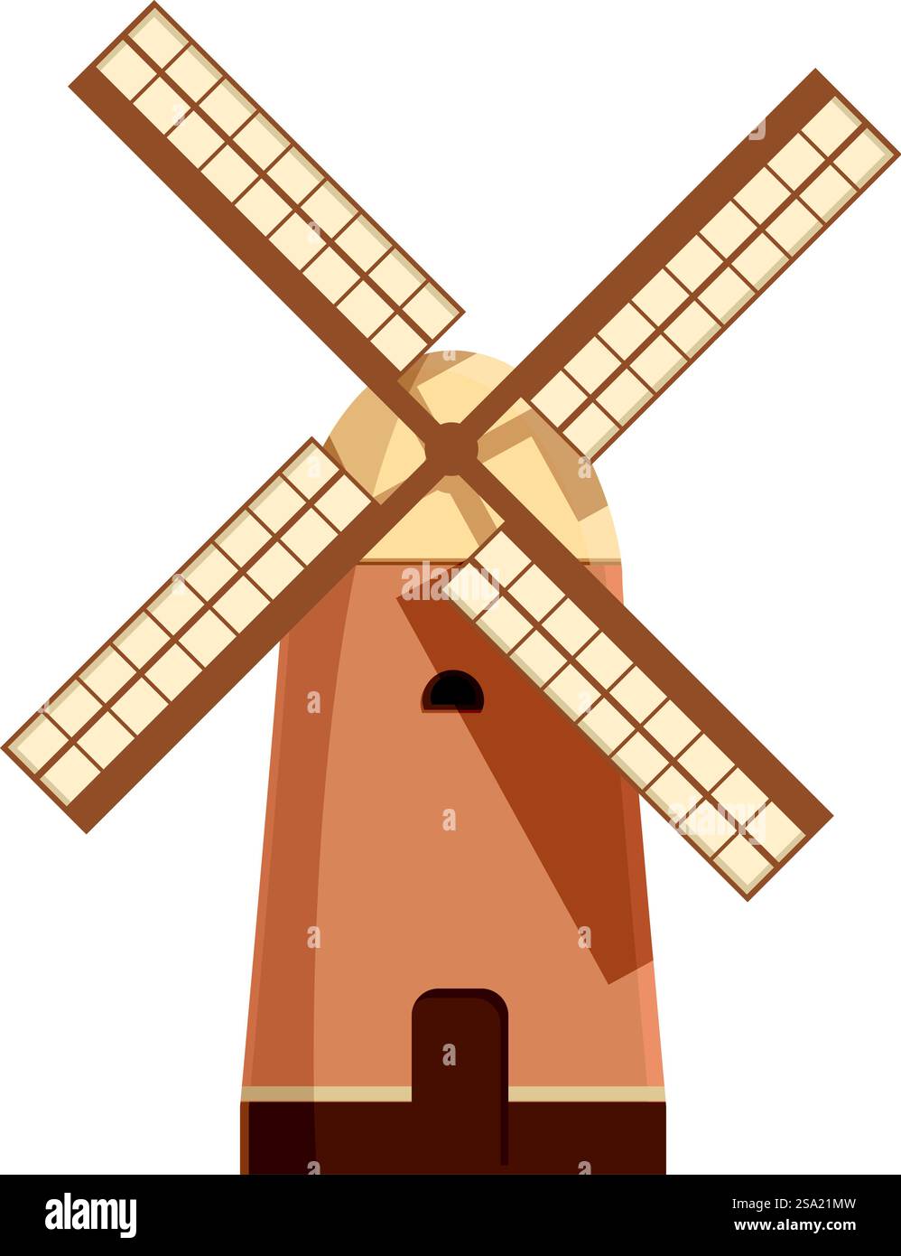 Wind mill icon cartoon vector. Wheat grain flour production. Baking ...