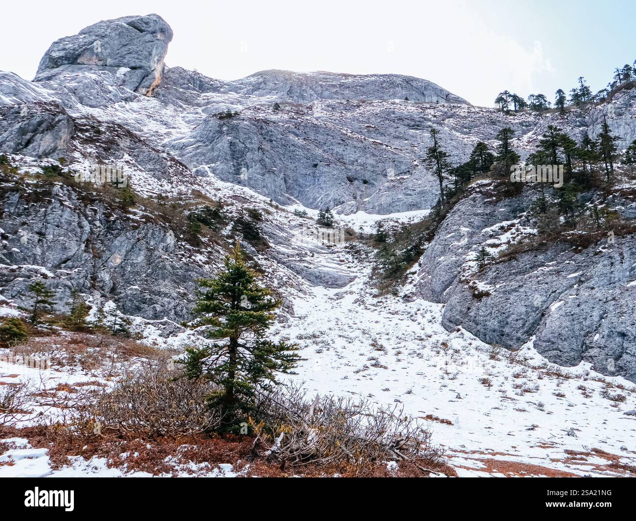 Snow Capped Mountains At Shambhala Stupa Summit Peak In Balagezong ...