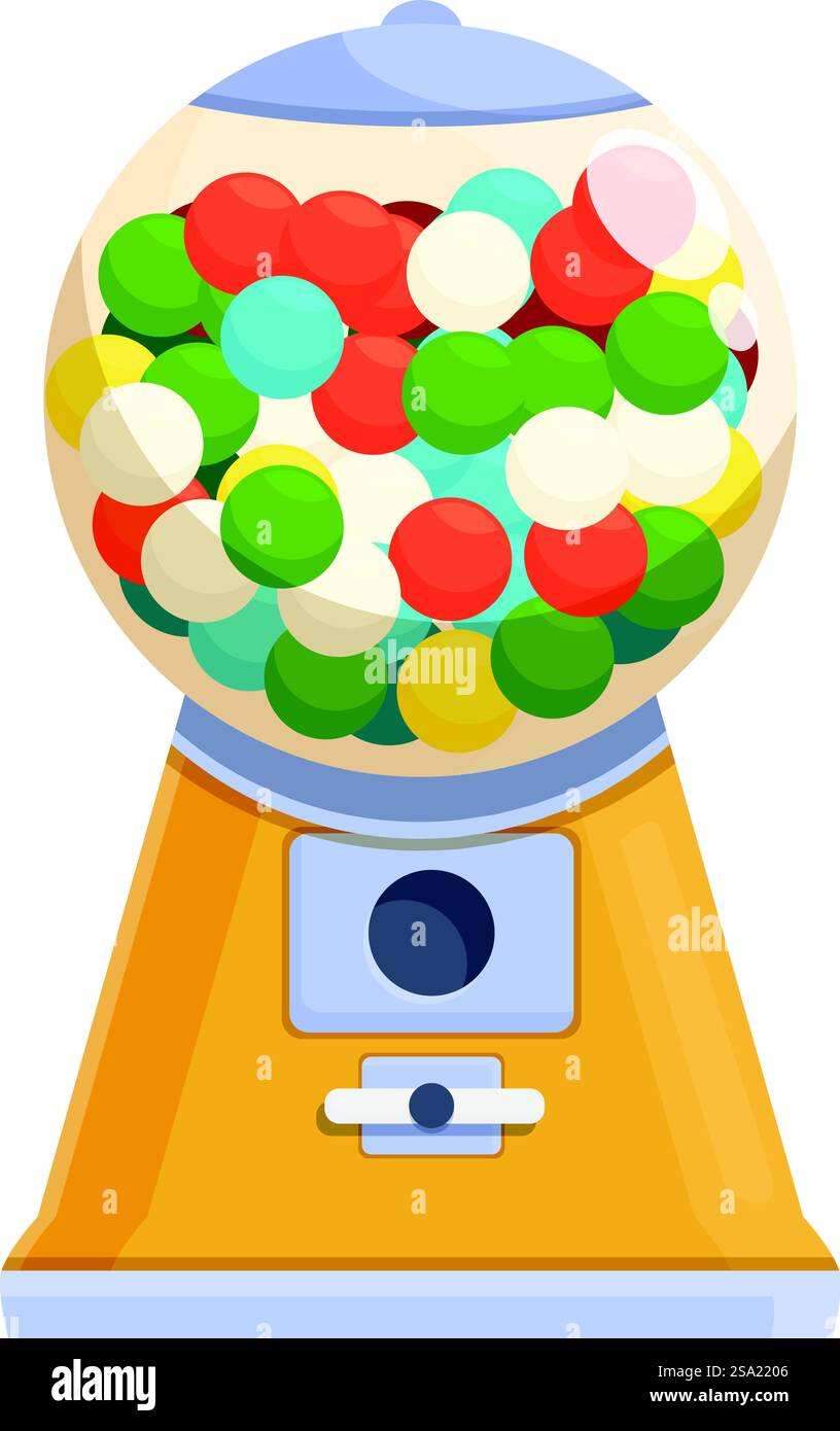 Round globe bubblegum machine icon cartoon vector. Retro equipment ...