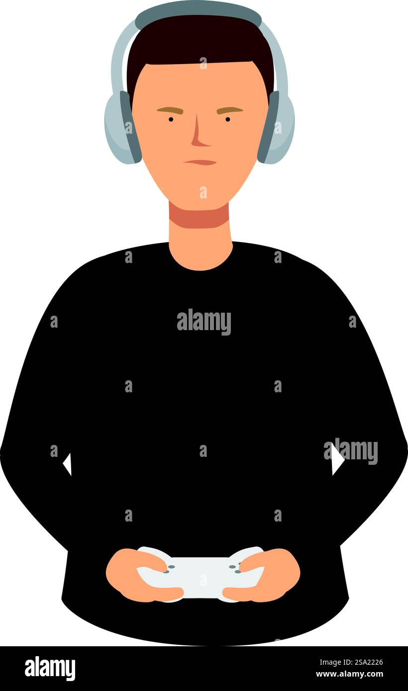 Gaming player icon cartoon vector. Play online video games. Seated room ...