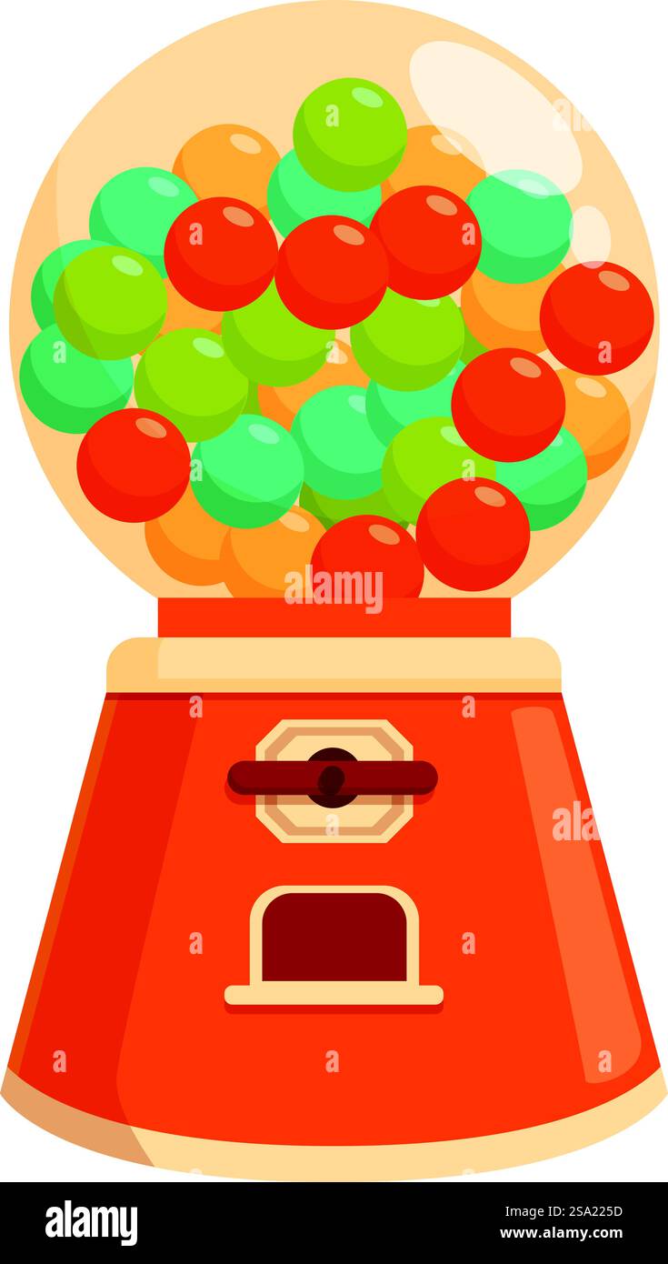 Bubblegum dispenser icon cartoon vector. Retro machine. Childhood food ...