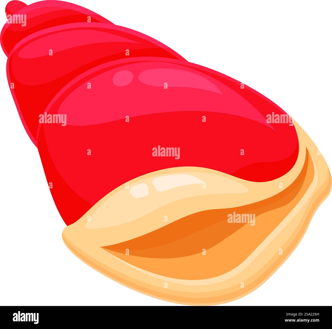 Red exterior conch icon cartoon vector. Colorful sea shell. Decorative ...