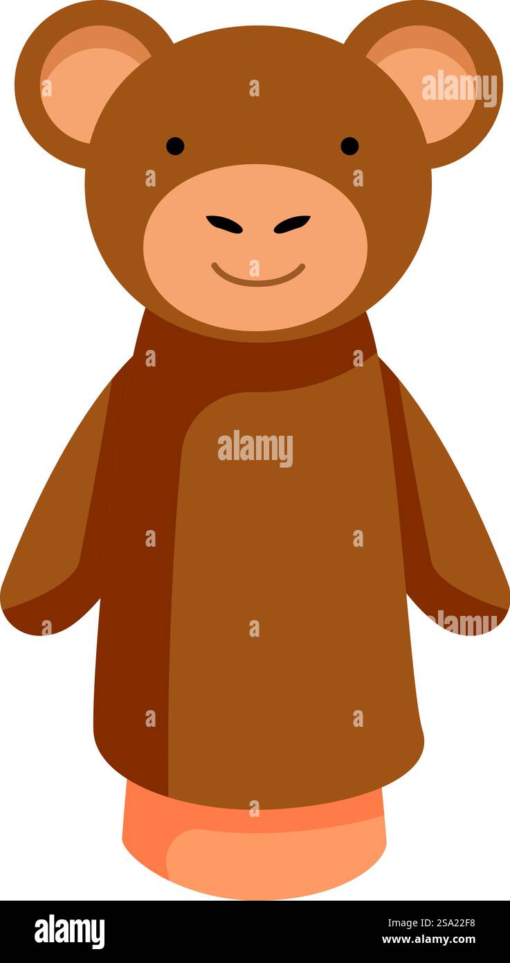 Monkey puppet doll icon cartoon vector. Actor stage. Funny character ...