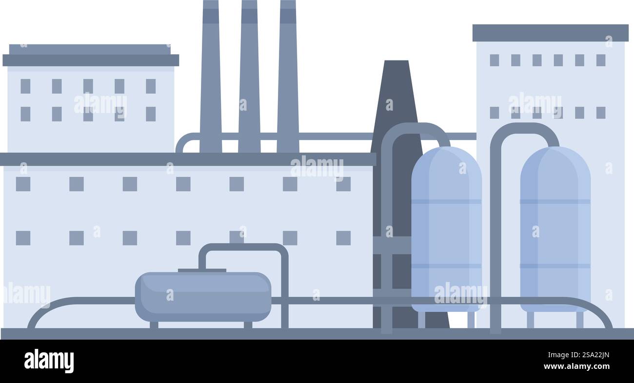Gas production factory icon cartoon vector. Energy sector metal ...