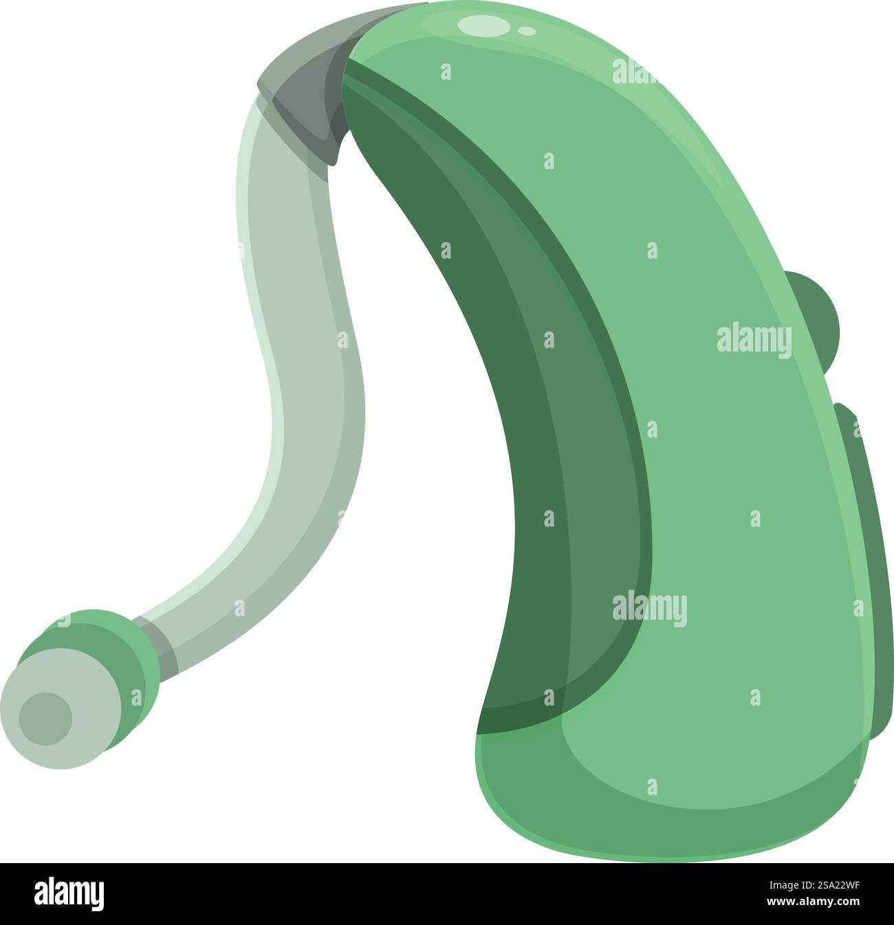 Green color hearing aid icon cartoon vector. Level sound equipment ...