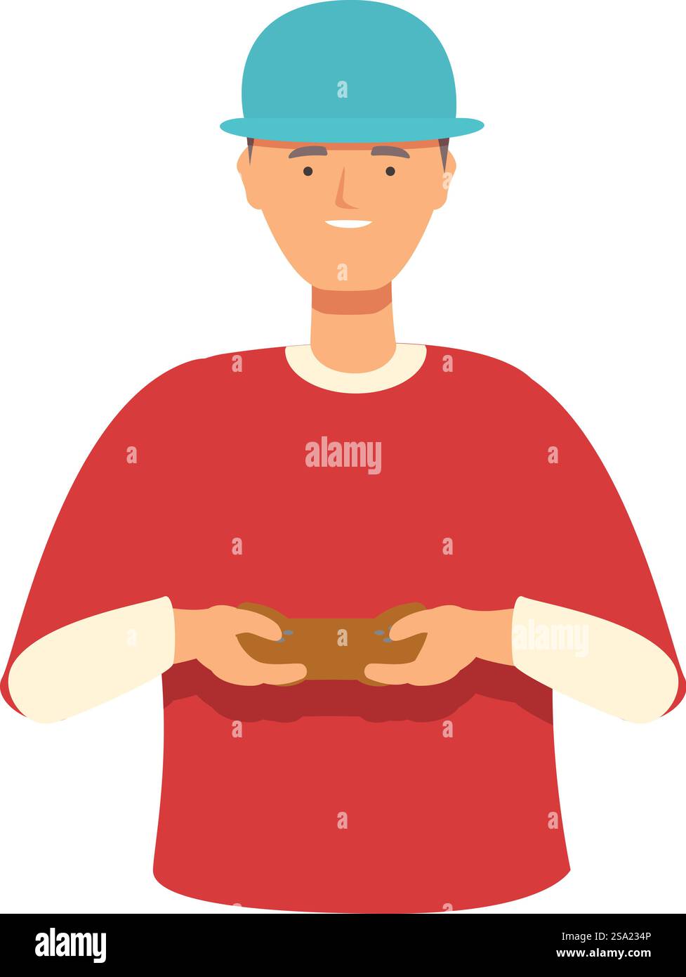 Gamer boy with baseball cap icon cartoon vector. Happy teenager ...