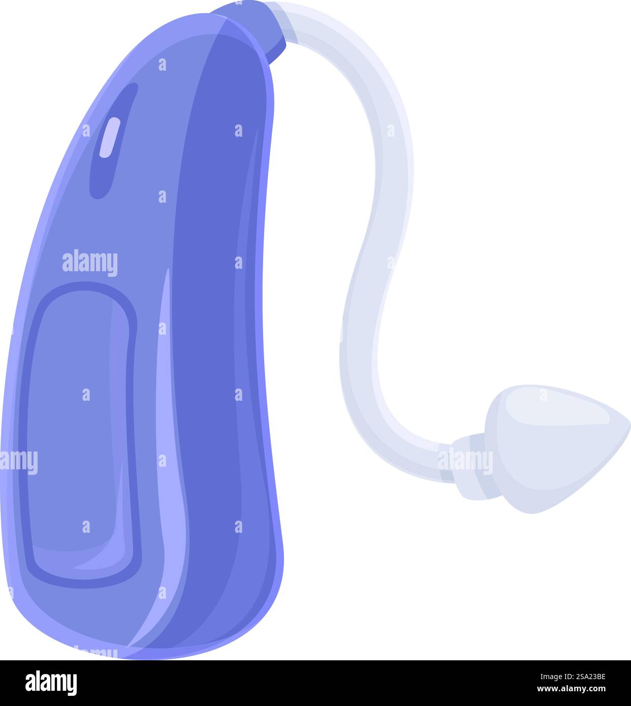 Violet analog hearing aid icon cartoon vector. Sound technology ...