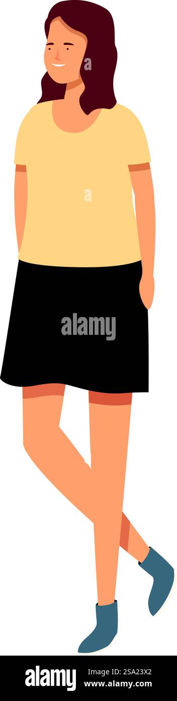 Funky style girl icon cartoon vector. Hipster cute look. Culture retro ...