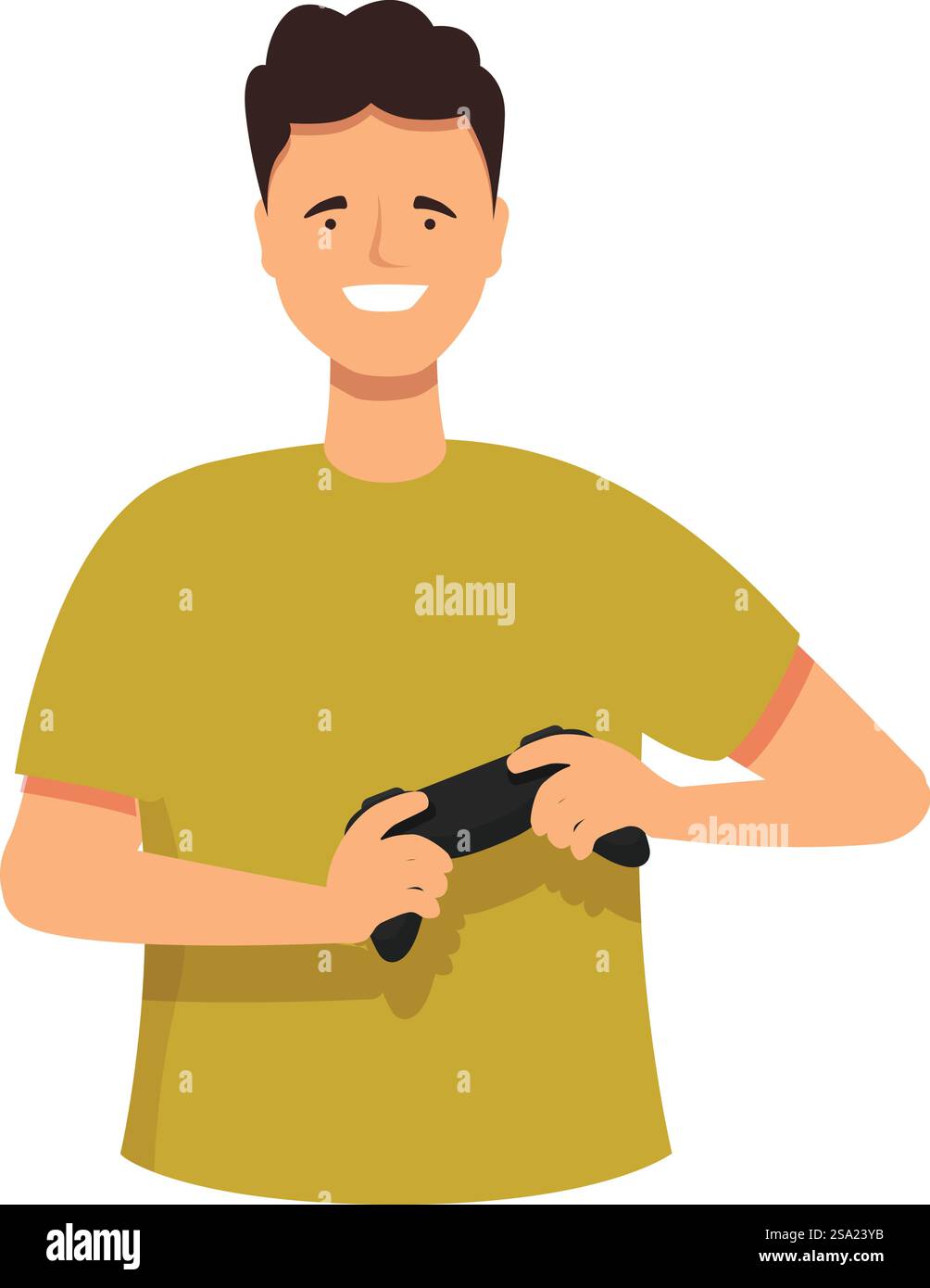 Smiling happy gamer icon cartoon vector. Videogame reality. Play males ...